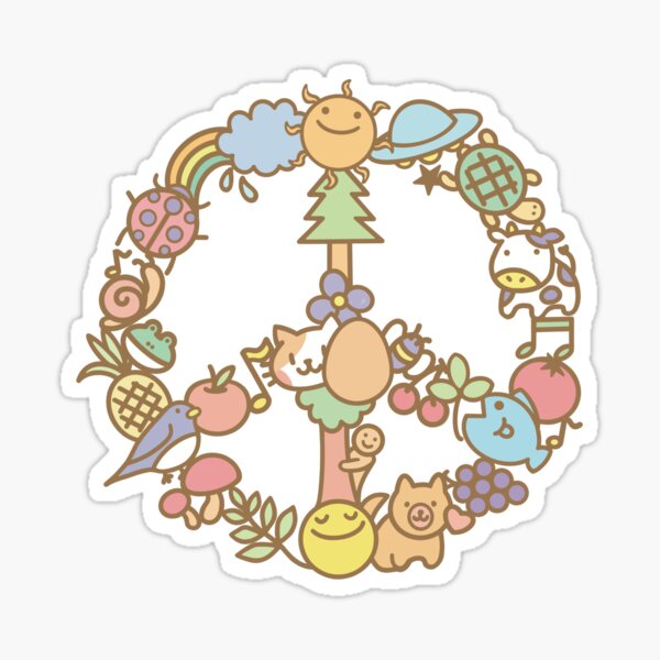 "Peace symbol (pastel color)" Sticker for Sale by miketama9 | Redbubble