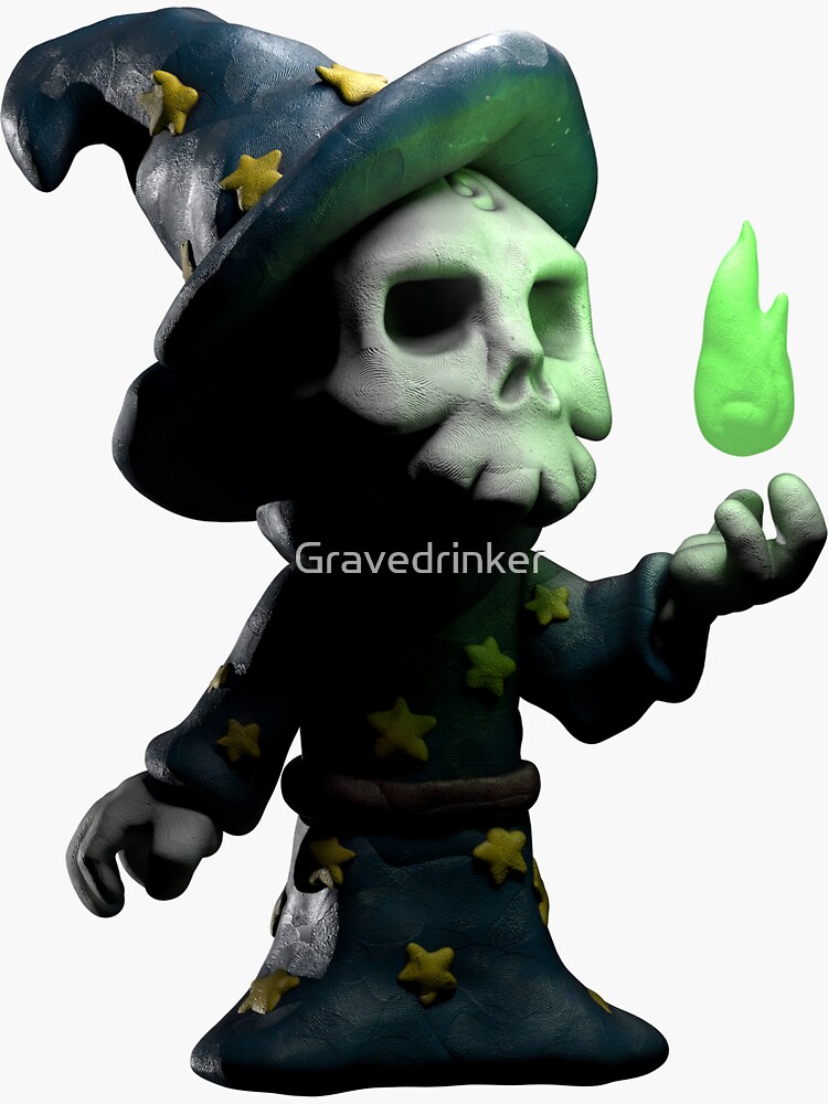 "Cute Clay Wizard 3D" Sticker for Sale by Gravedrinker | Redbubble