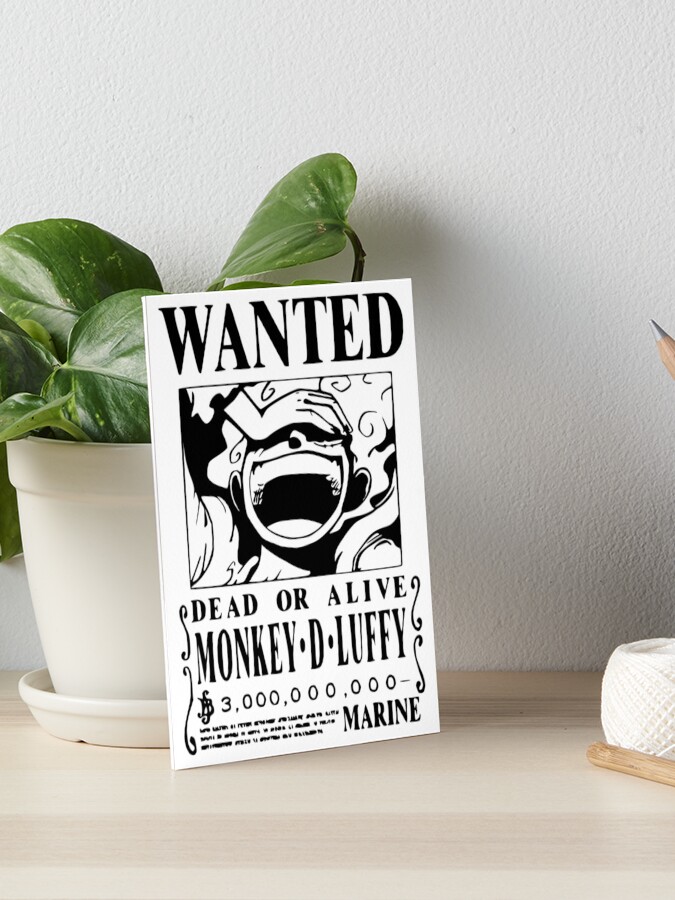 "Luffy Wanted Poster - Black Vector - No Background" Art Board Print ...