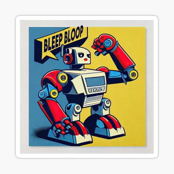 "Bleep Bloop" Sticker for Sale by womoma | Redbubble