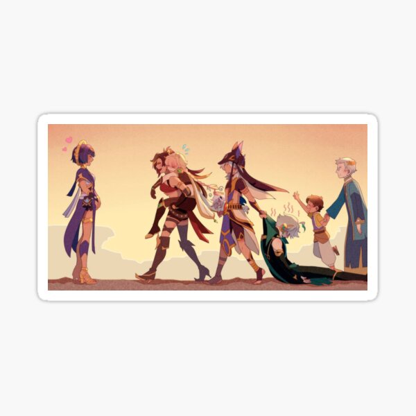 Sticker « Candace, Dehya portant Ather, Cyno, Al Haitham - Genshin ...