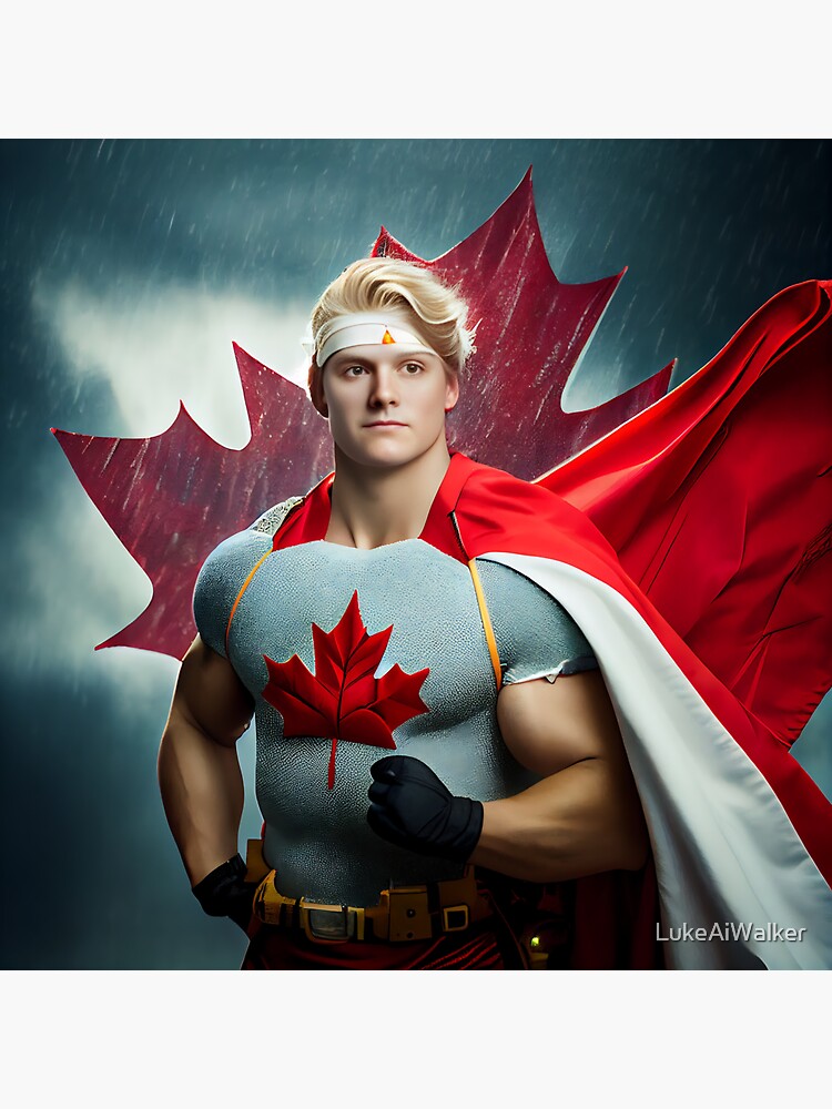 "Canada as a Superhero #2" Sticker for Sale by LukeAiWalker | Redbubble