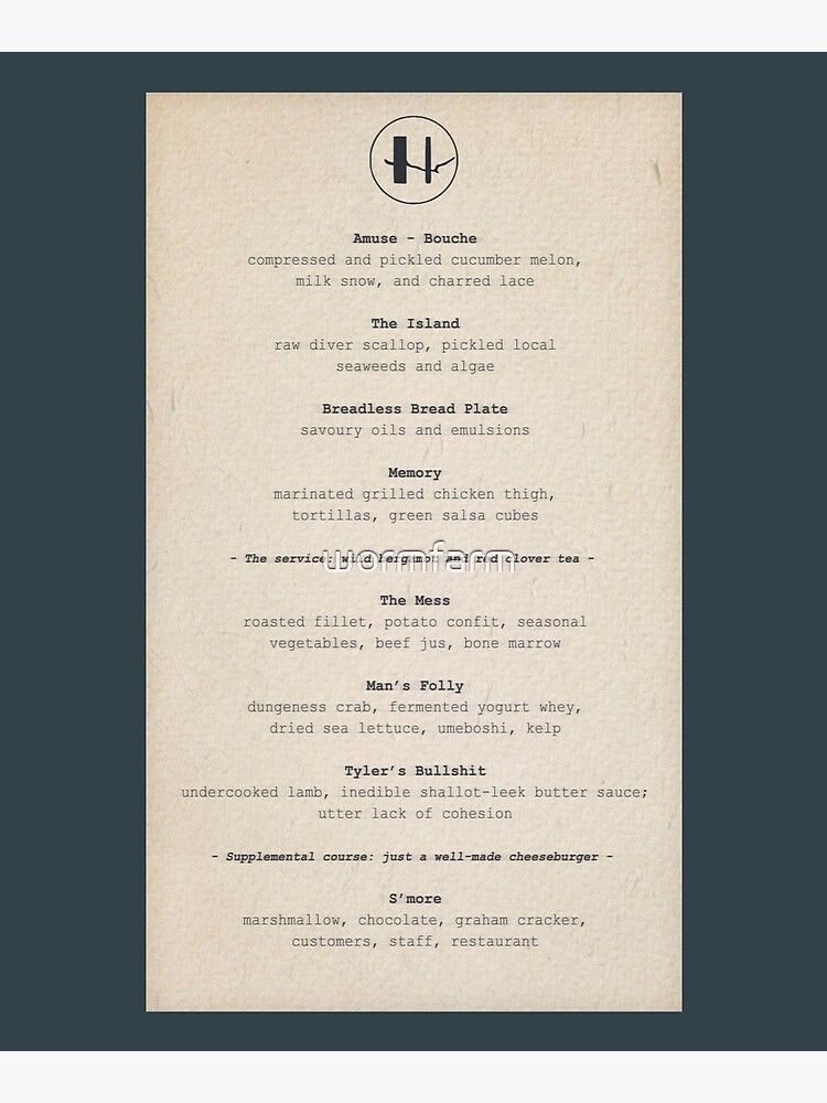 "Hawthorne Menu - The Menu 2022" Mounted Print for Sale by wormfarm ...