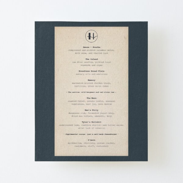 "Hawthorne Menu - The Menu 2022" Mounted Print for Sale by wormfarm ...