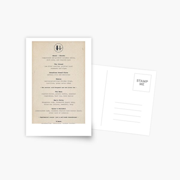 "Hawthorne Menu - The Menu 2022" Postcard for Sale by wormfarm | Redbubble