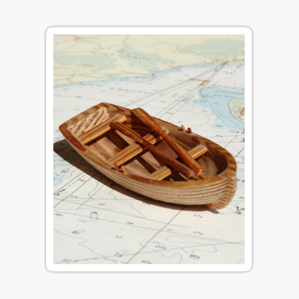 "Boat on a Chart" Sticker for Sale by CaptJohnny | Redbubble