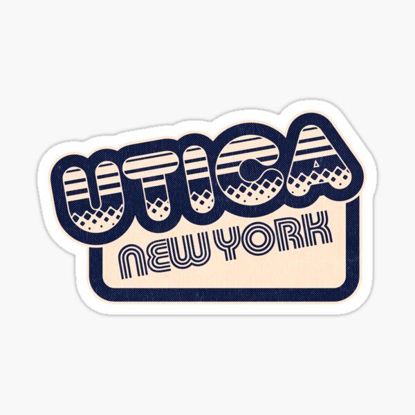 "Utica, NY | Retro Halftone" Sticker by retroready | Redbubble