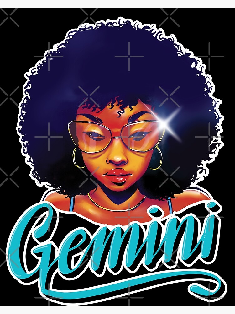 "Gemini Zodiac Sign Horoscope Black Girl Afro" Art Board Print for Sale ...