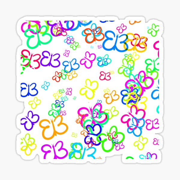 "Scattered Butterflies - Rainbow" Sticker for Sale by FinapplePudding ...