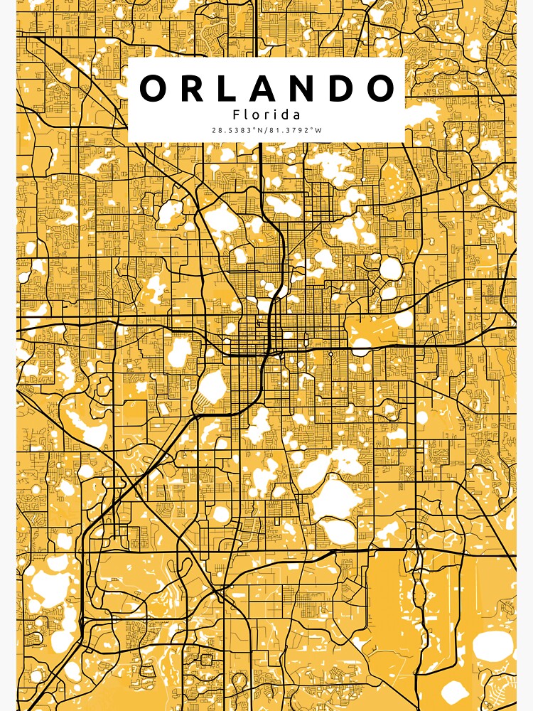 "Orlando city map" Sticker for Sale by Jeanredhood | Redbubble