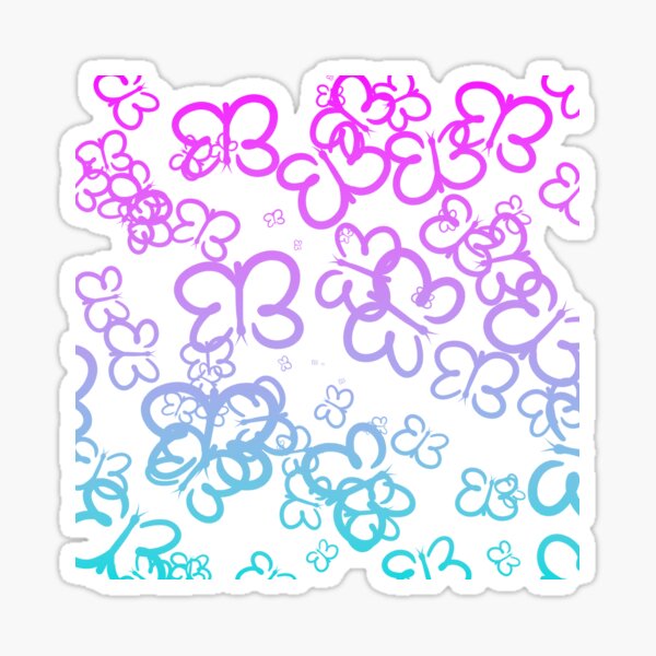 "Scattered Butterflies - Gradient" Sticker for Sale by FinapplePudding ...