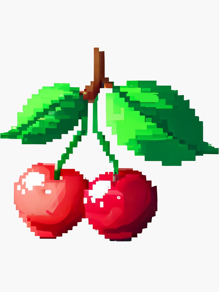 "Cute Pixel Art Cherry Design" Sticker for Sale by 8Bit-Pixel | Redbubble