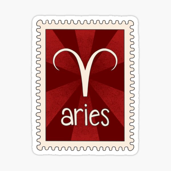 "Aries Zodiac Sign Stamp" Sticker for Sale by SRSigs | Redbubble
