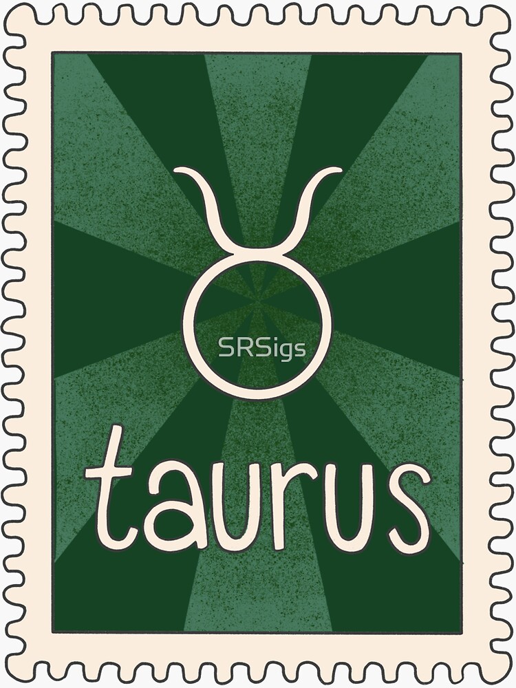 "Taurus Zodiac Sign Stamp" Sticker for Sale by SRSigs | Redbubble