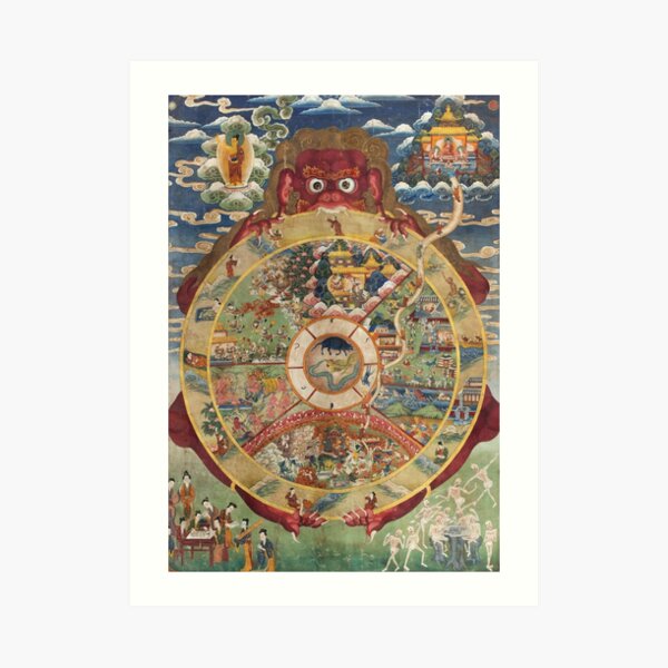"Buddhist Wheel of Life Bhavacakra Thangka " Art Print for Sale by ...