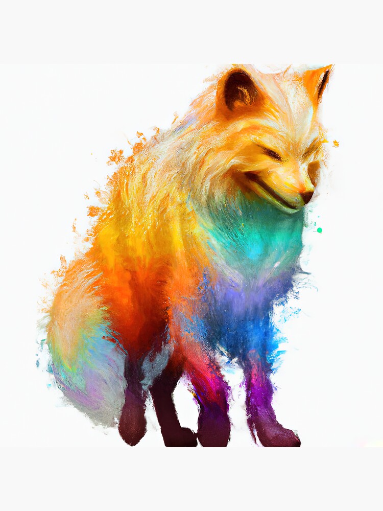 "Fox Looking Cute with Rainbow Colors" Sticker for Sale by phillipbooth ...