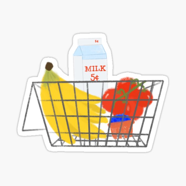 "todays groceries" Sticker for Sale by kacartwright | Redbubble
