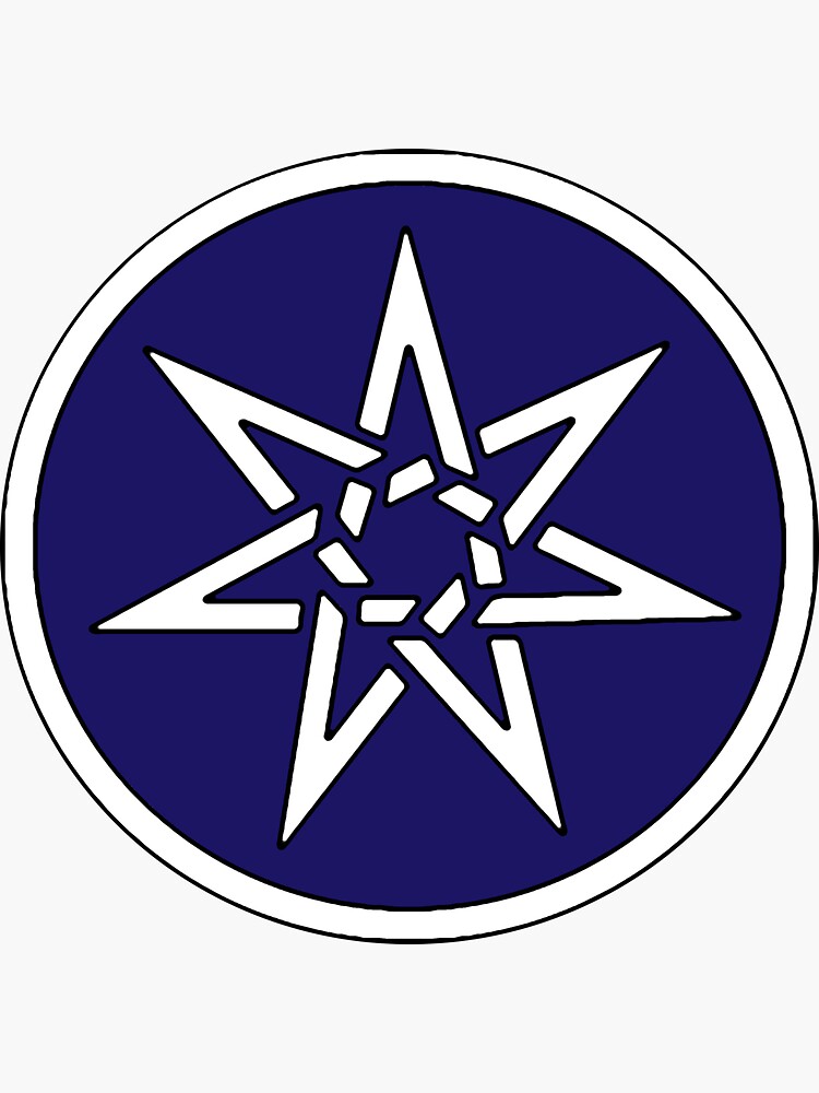 "The Seven Symbol [blue]" Sticker for Sale by LegaciesLARP | Redbubble