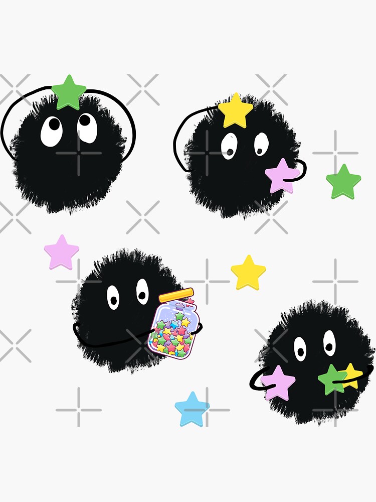 Pegatina «Sprites de hollín - sprite de polvo» de TanujaSharma | Redbubble