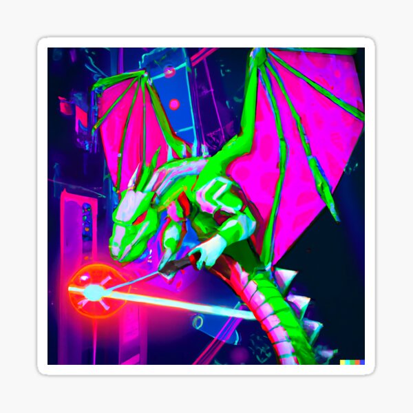 "Synthwave Dragon " Sticker for Sale by Imginativity | Redbubble