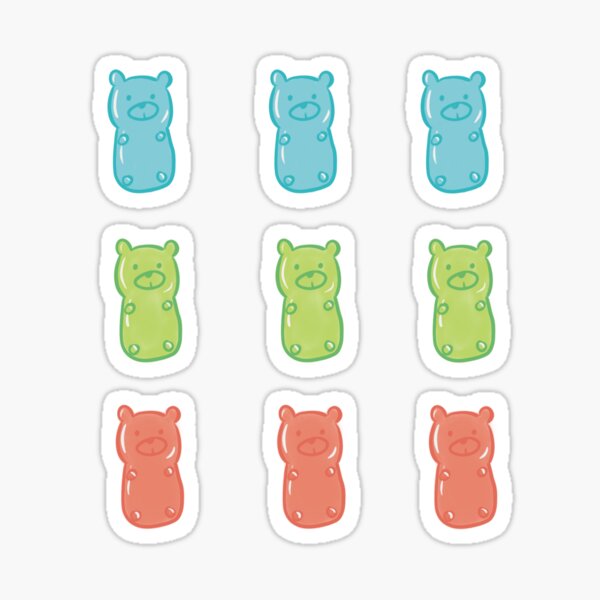 "Yummy Gummy Bears sticker pack" Sticker for Sale by Hanasroad | Redbubble