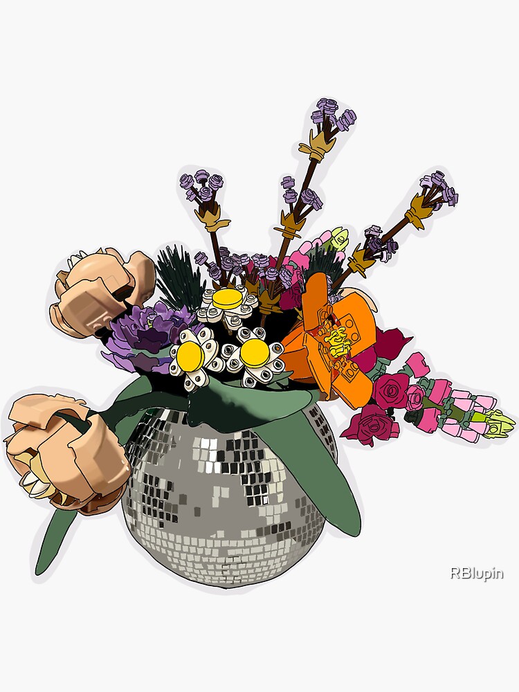 "Block flowers " Sticker for Sale by RBlupin | Redbubble