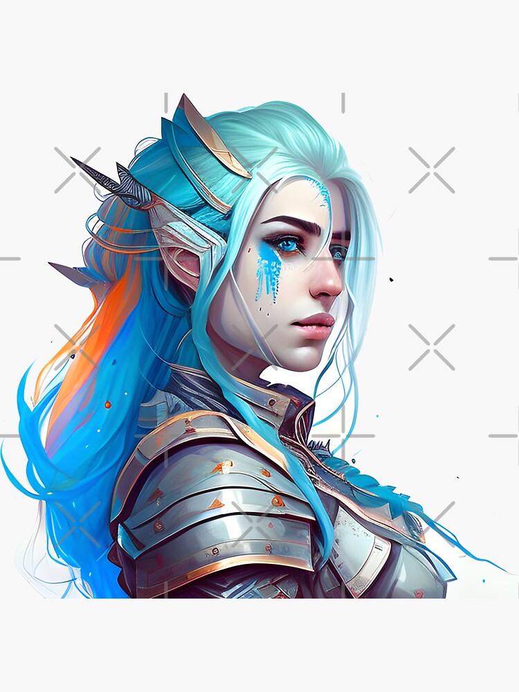 "Sylfaen, Half-elf Paladin" Sticker for Sale by AnvilArtCo | Redbubble