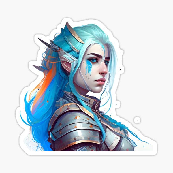 "Sylfaen, Half-elf Paladin" Sticker for Sale by AnvilArtCo | Redbubble
