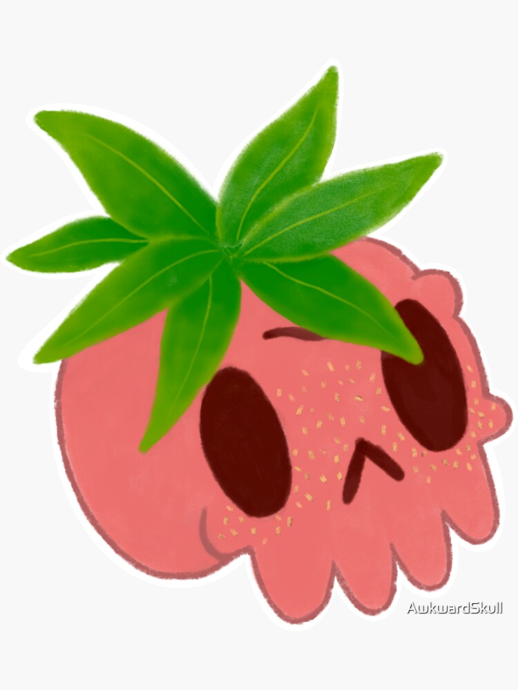 "Strawberry Skull" Sticker for Sale by AwkwardSkull | Redbubble