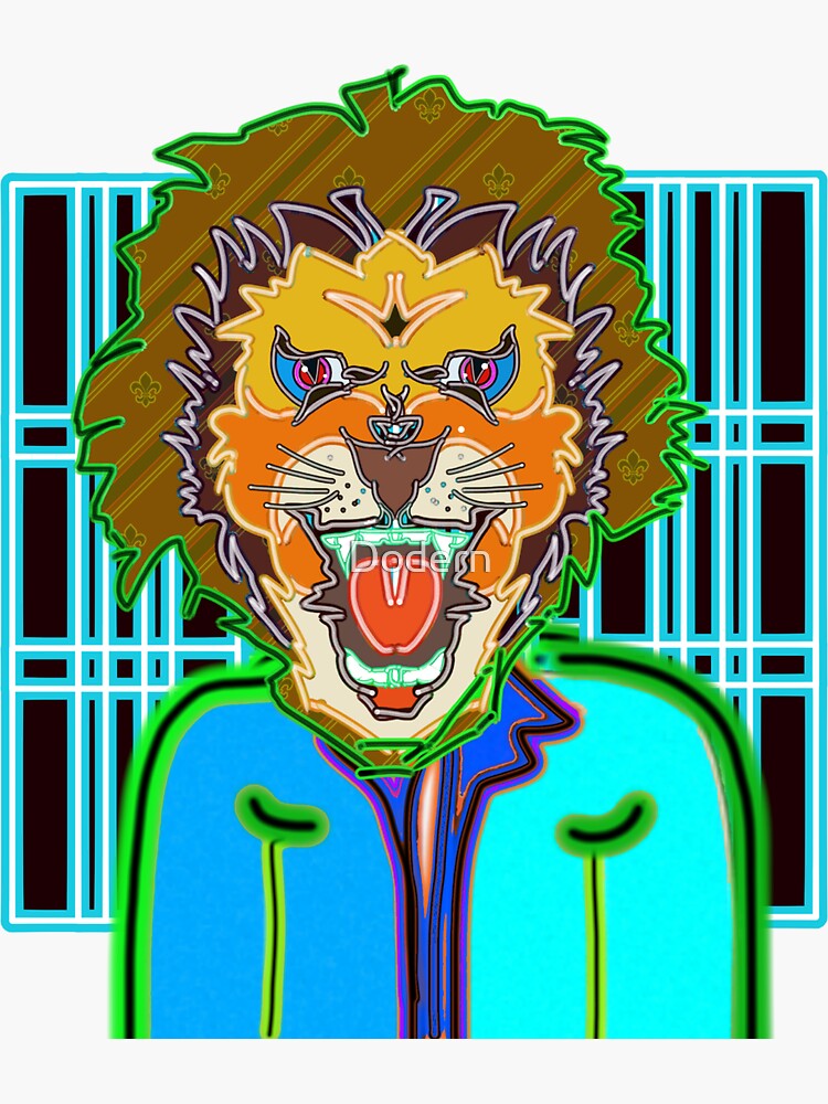 "Leo man,Neon leon, neon lion, Along street art, Pop art retro lover ...