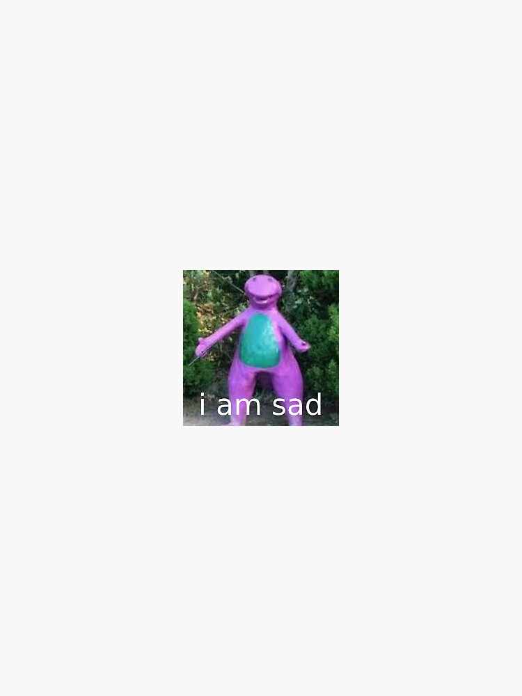 "i am sad cursed barney " Sticker for Sale by gkatman | Redbubble