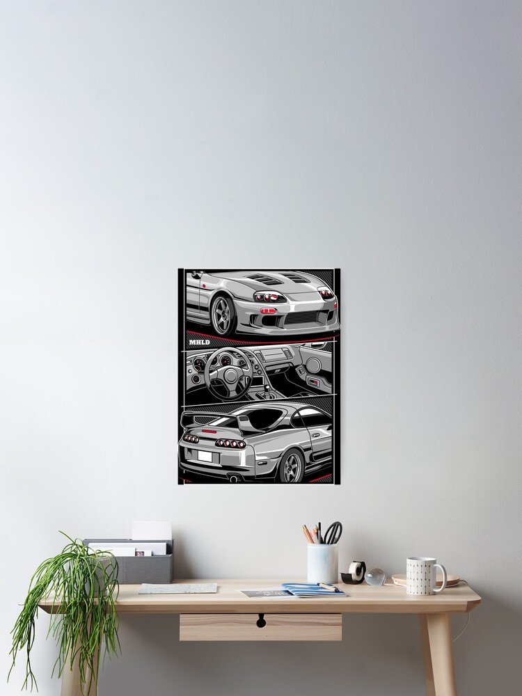 "Toyota Supra Comic Style Drawing" Poster for Sale by mohalldi | Redbubble