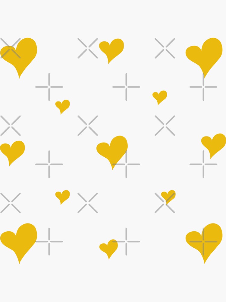 "Yellow Hearts Sticker Sheet" Sticker for Sale by OTPSstickers | Redbubble