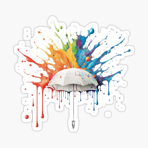 "Rainbow Umbrella " Sticker for Sale by GSharpDesign | Redbubble