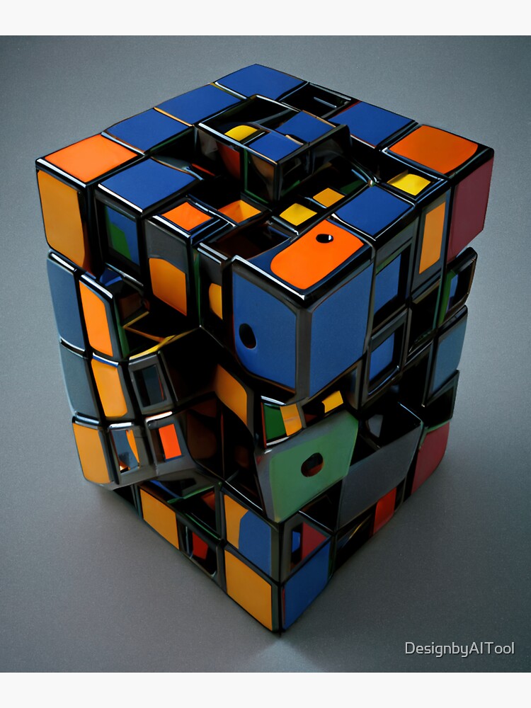 "4D Cube " Sticker for Sale by DesignbyAITool | Redbubble