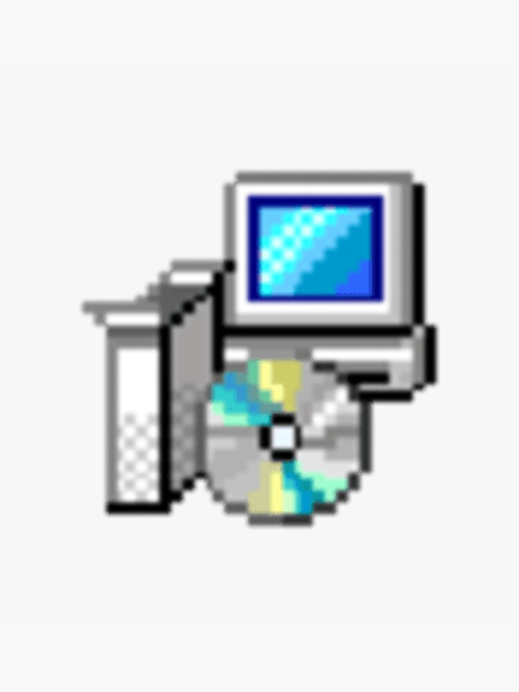 "Retro Vintage Dinosaur computer old computer logo desktop" Sticker for ...