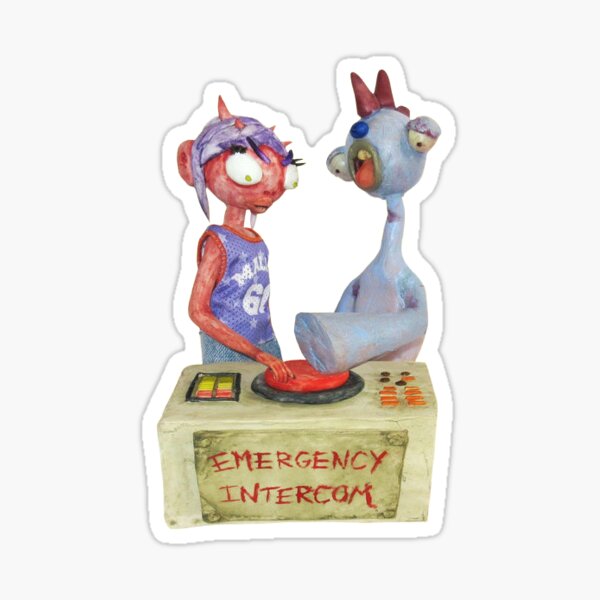 "Emergency Intercom Sticker" Sticker for Sale by kaileyso | Redbubble