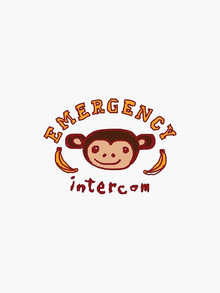 "Emergency Intercom Monkey " Sticker for Sale by kaileyso | Redbubble