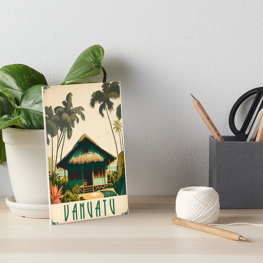 "Vanuatu Hut Vintage Travel Art Poster" Poster for Sale by OldTravelArt ...