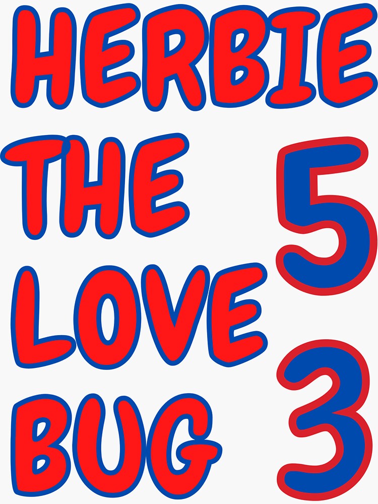"herbie the love bug NUMERO 53" Sticker for Sale by ShopClic | Redbubble