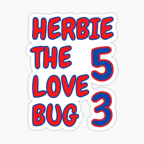 "herbie the love bug NUMERO 53" Sticker for Sale by ShopClic | Redbubble