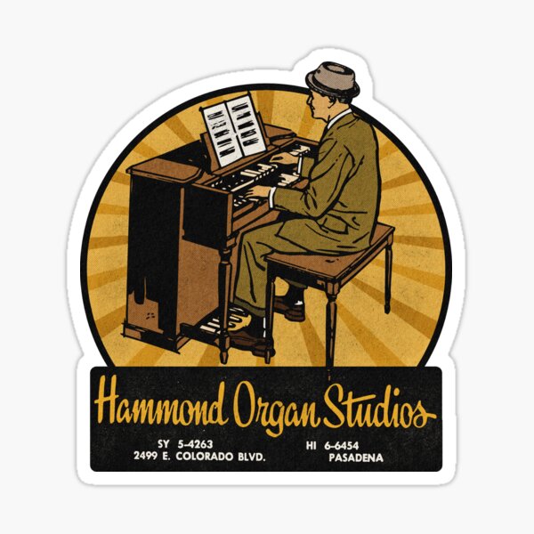 "Vintage Soul Organ Player" Sticker for Sale by Kujo Vintage | Redbubble