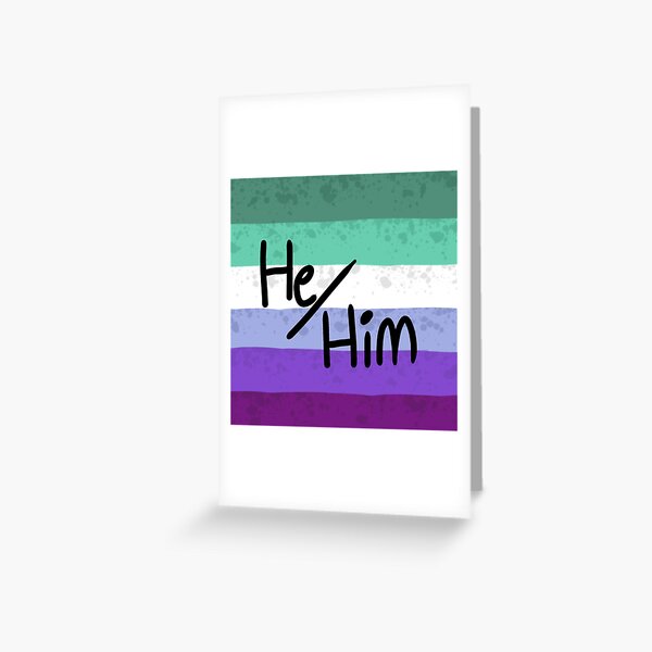 "Gay mlm MLM He/him Pronouns Pride Flag LGBTQ LGBT" Greeting Card for ...