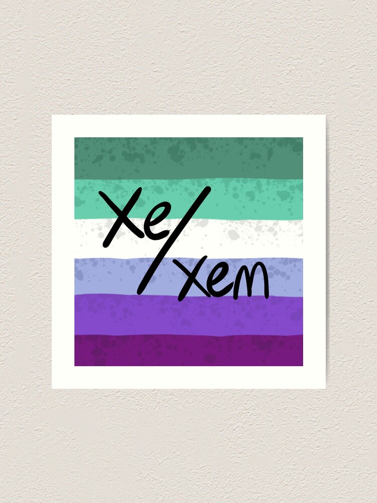 "Gay mlm MLM Xe/xem Neopronouns Pronouns Pride Flag LGBTQ LGBT" Art ...