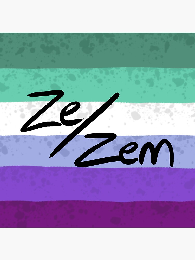 "Gay mlm MLM Ze/zem Neopronouns Pronouns Pride Flag LGBTQ LGBT" Sticker ...