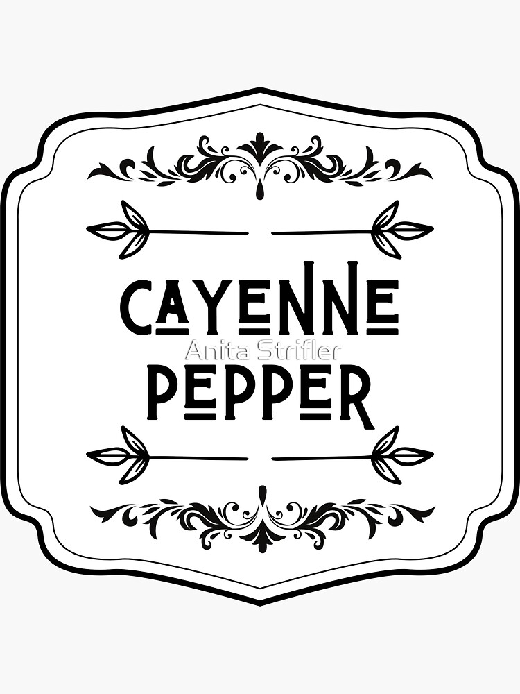 "Cayenne Pepper Retro Spice Label" Sticker for Sale by anitastrifler ...