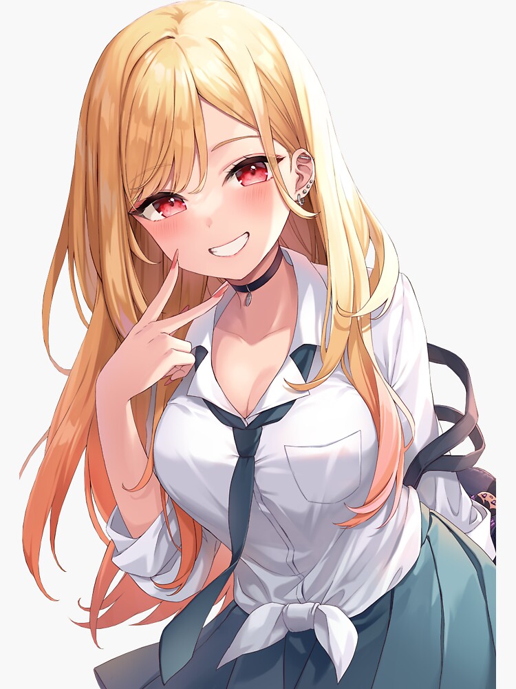 "kitagawa anime waifu school girl sexy shy pose" Sticker for Sale by ...