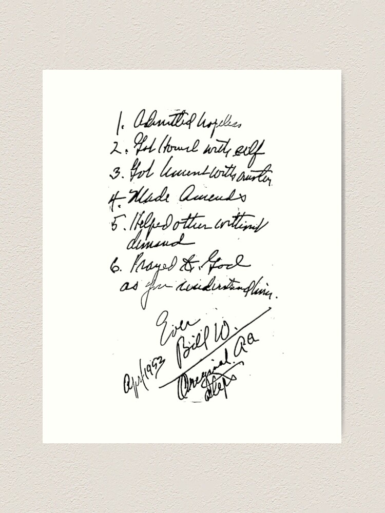 "Bill W and Doctor Bob first 6 Steps" Art Print for Sale by Delights ...