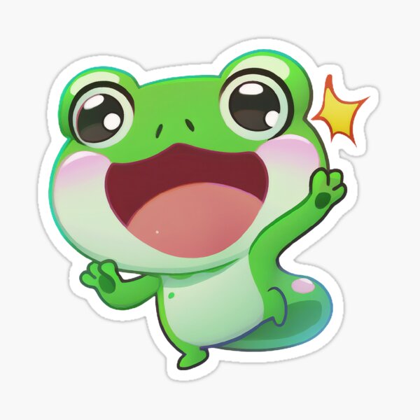 "Screaming Froggy saying hello " Sticker for Sale by Abdijan97 | Redbubble