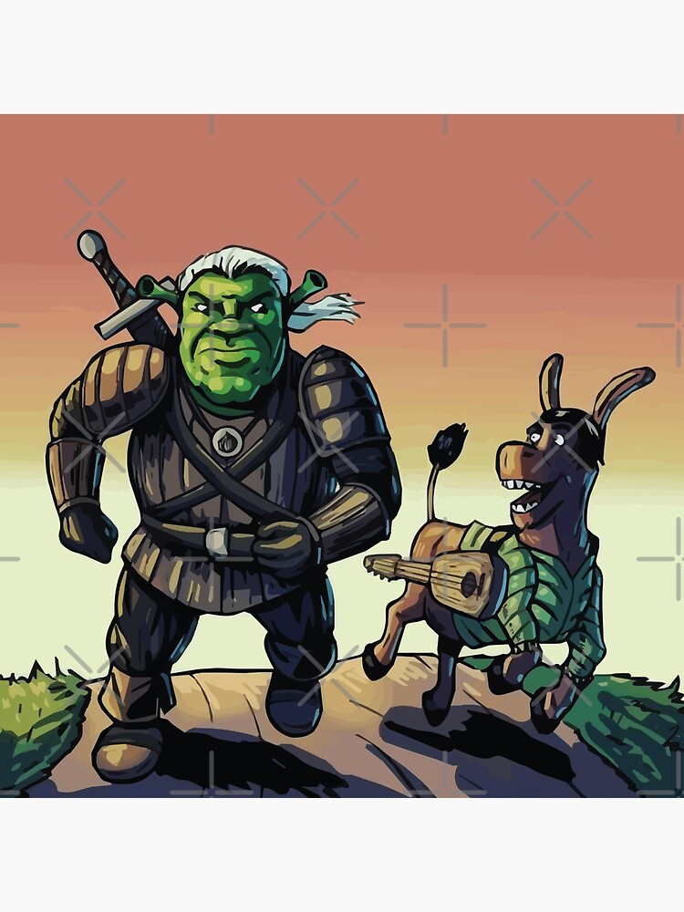 "Shrek x The Witcher" Sticker for Sale by GeneralAladeen | Redbubble